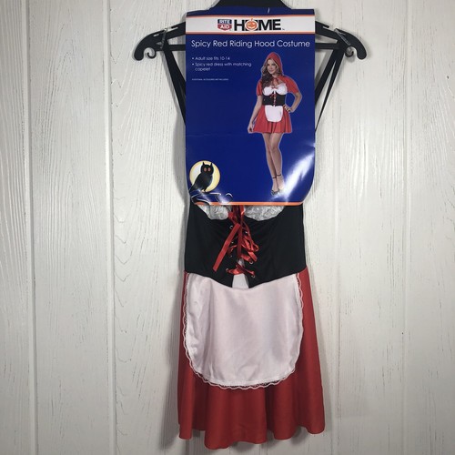 NEW Spicy Red Riding Hood Adult Costume 10-14 Mini Dress & Capelet ...