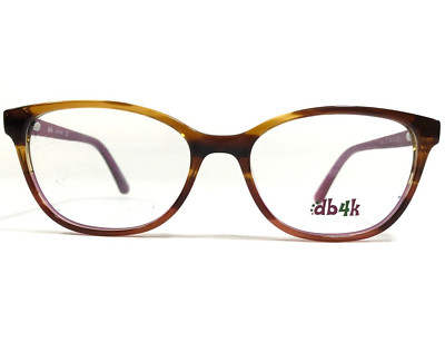 DB4K Kids Eyeglasses Frames Fab C3 Brown Pink Horn Striped Cat Eye 48 ...