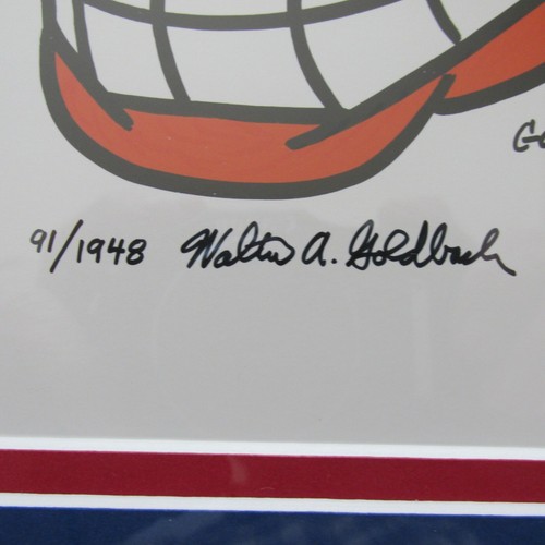 "CHIEF WAHOO" WALTER GOLDBACH Signed-Framed INDIANS LITHOGRAPH #91/1948 ...