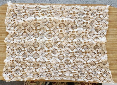 Vintage Handmade Cream Colored Crocheted 35" by 29" Doily | eBay