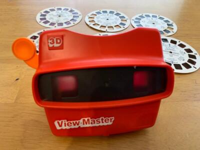 3D VIEW-MASTER Slide Viewer Toy w/6 Stereo Reels as Pictured Disney etc ...