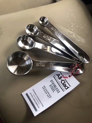 4pc All Clad Stainless Steel Measuring Spoon Set Standard 1 Tbsp 1, 1/2 ...