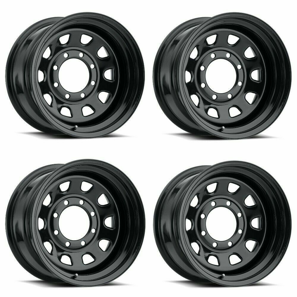 Set 4 15" Vision HD 84H D Window Gloss Black Wheels 15x10 5x5 (5x127 ...