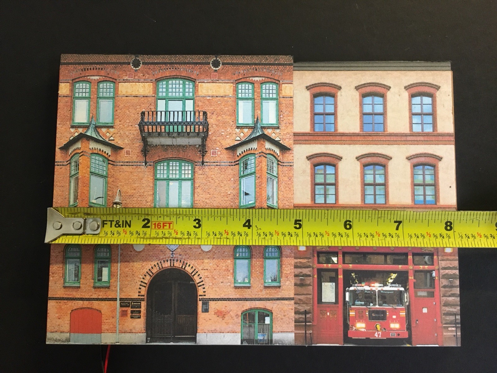 HO Scale “POLICE & FIRE DEPARTMENT” Station Building Flat / Front 3D ...