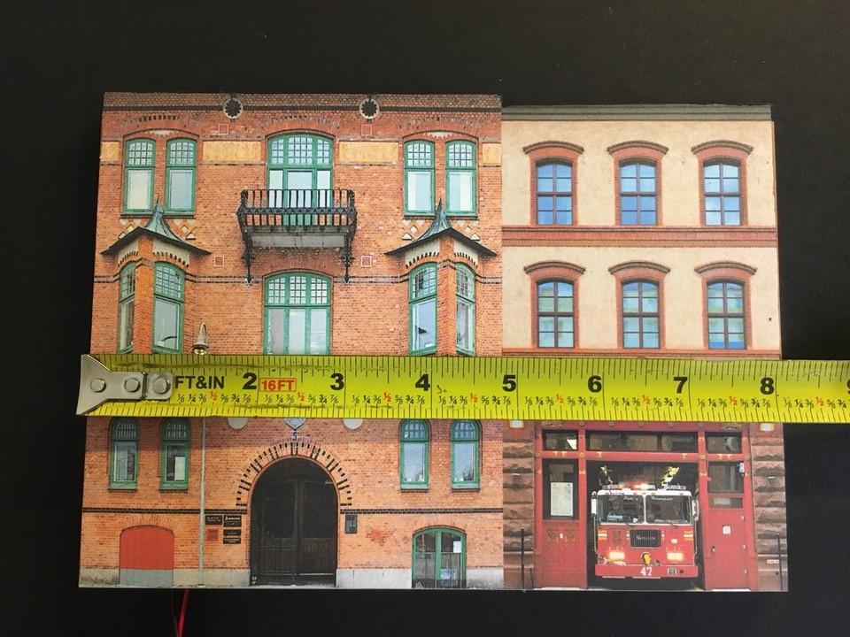 HO Scale “POLICE & FIRE DEPARTMENT” Station Building Flat / Front 3D ...