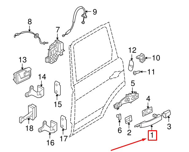 Land Rover Discovery 4 L319 Rear Outer Door Handle LR030195 OEM for ...