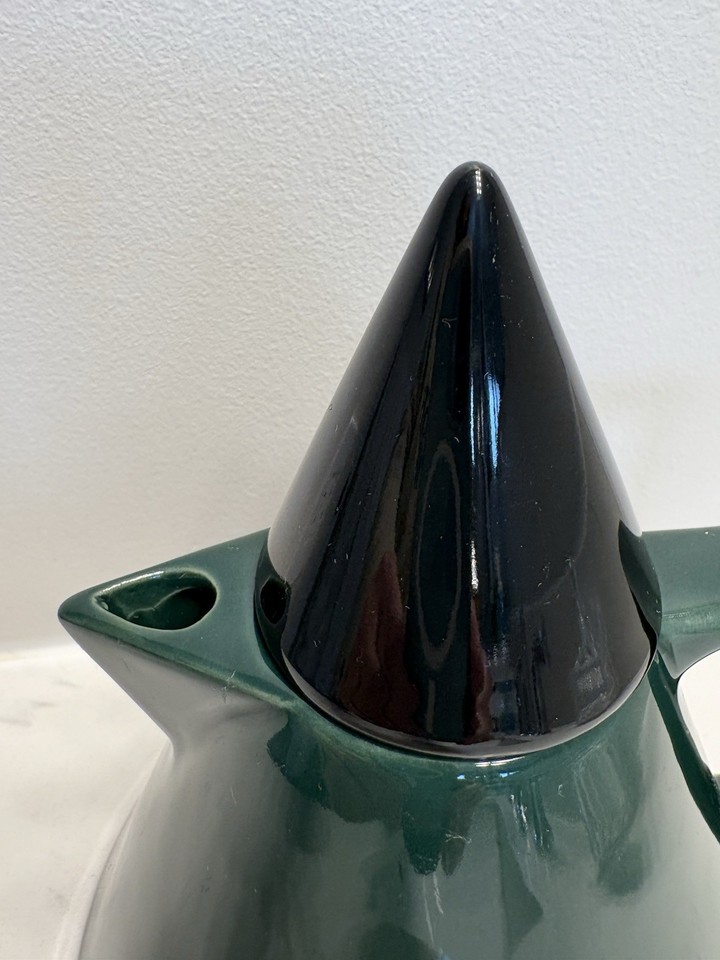 MCM Sculptural Memphis-Style Art Deco Modernist Teapot in Green Black ...