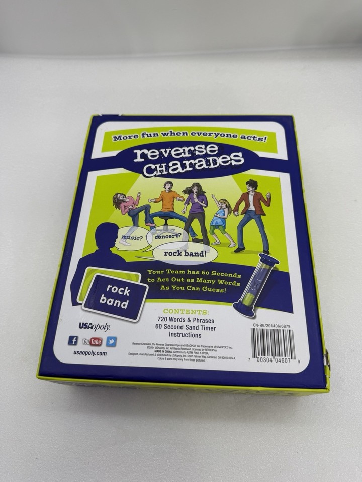 Vintage The Original Reverse Charades Game USAopoly Complete In Box ...