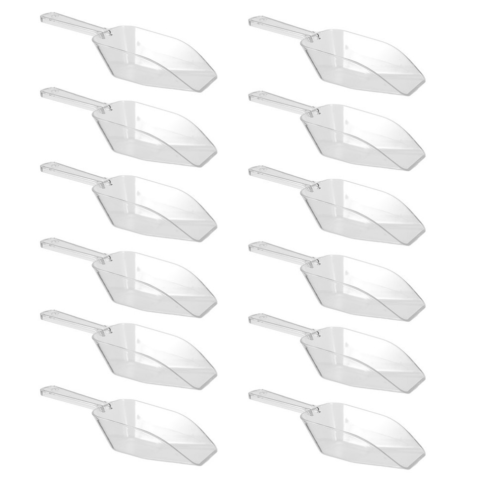 12 Pcs Mini Ice Shovel Food Container Scoopers Clear Plastic Scoops ...