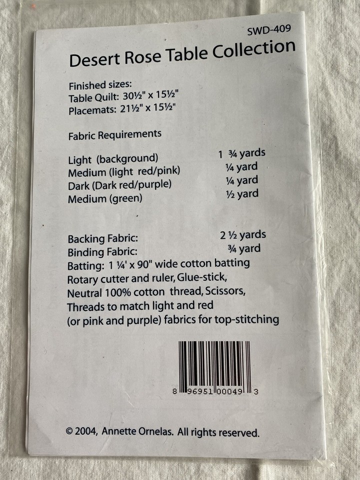 Desert Rose Table Collection table Quilt Placemats southwind designs | eBay