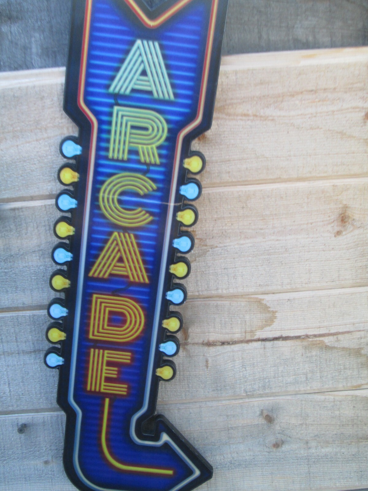 ARCADE Arrow GAME Wood Prism COOL SIGN VINTAGE LOOK VIDEO PINBALL COIN ...