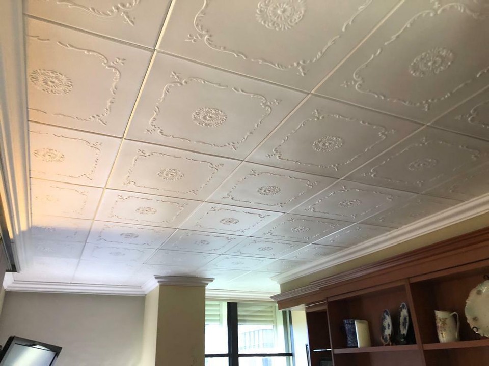 ANTIQUE PAINTED STYROFOAM TIN LOOK CEILING TILES 20x20 DIFFERENT COLORS ...