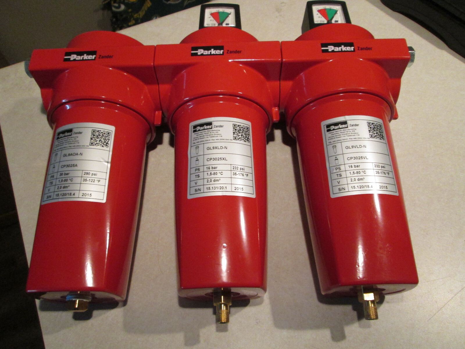 PARKER ZANDER COMPRESSED AIR FILTERS GL9AOA-N,GL9XLD-N,GL9VLD-N **NEW ...