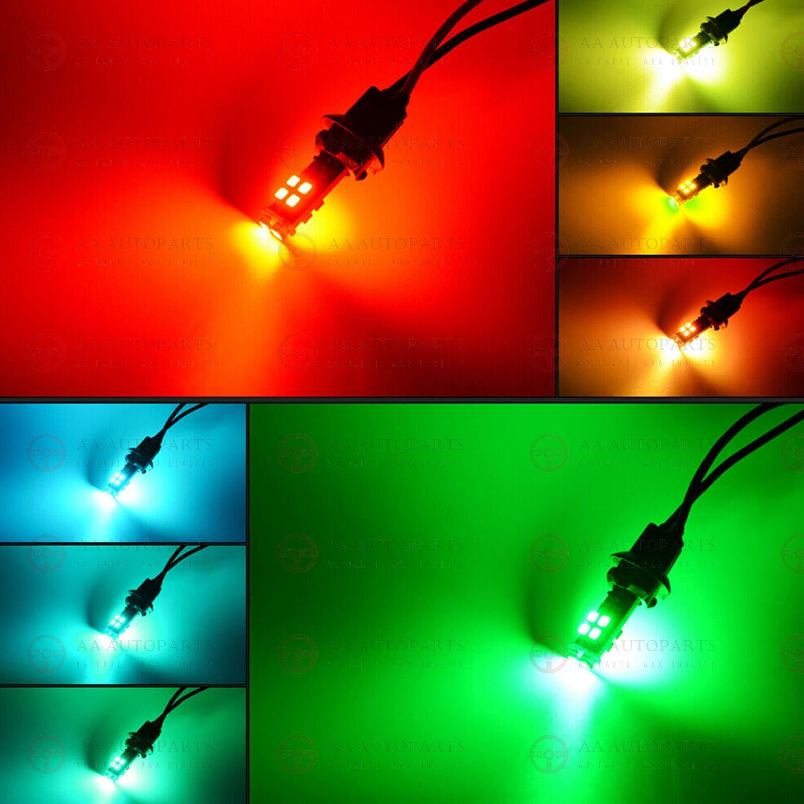 LED RGB Multi-Colour Parker Wedge Bulb Globes 2PCS Ford Falcon BA BF FG ...