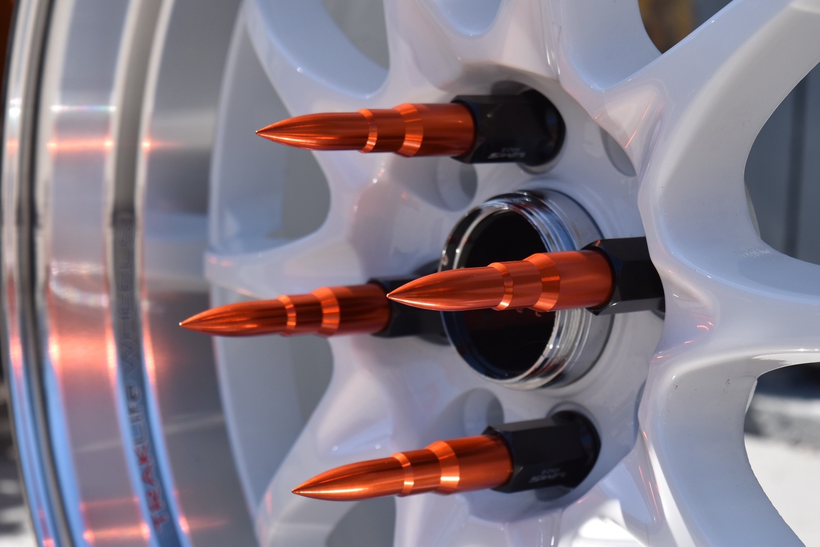 20 TRUE SPIKE 14X1.5MM 28MM SHANK STEEL LUG NUT BOLTS W/ ROSE GOLD ...