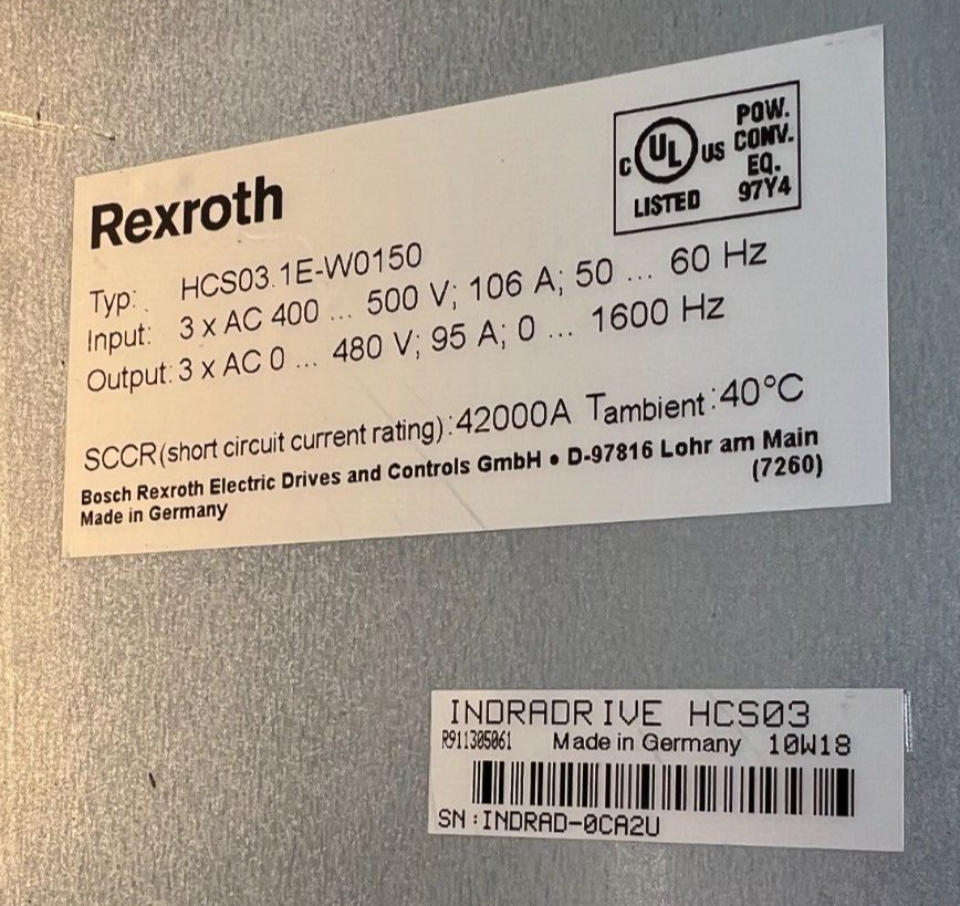 HCS03.1E-W0150-A-05-NNBV/CSH01.1C-SE-ENS-NNN-MD2-L1-S-NN-FW-PRE-OWNED ...