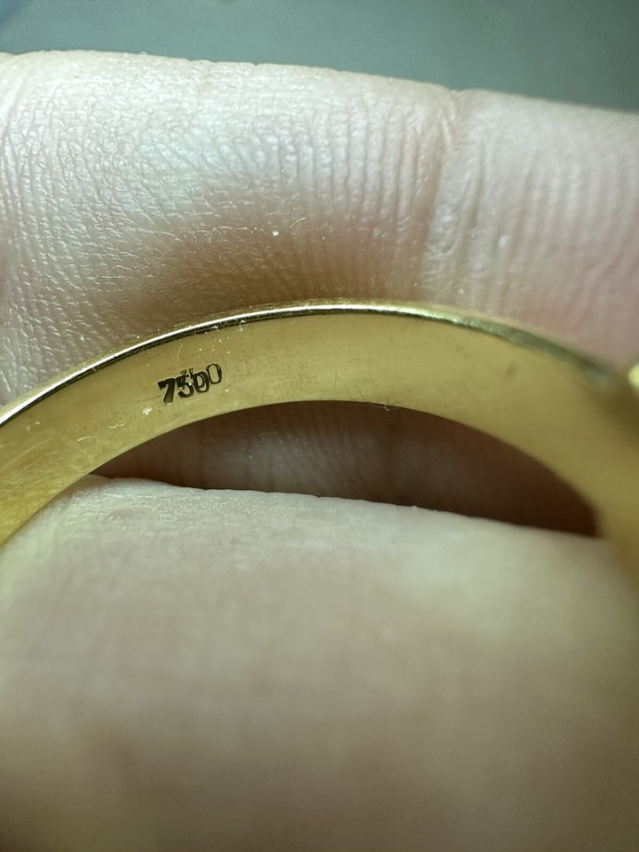 Vintage Estate Diamond Ring 750 -18k Gold | eBay