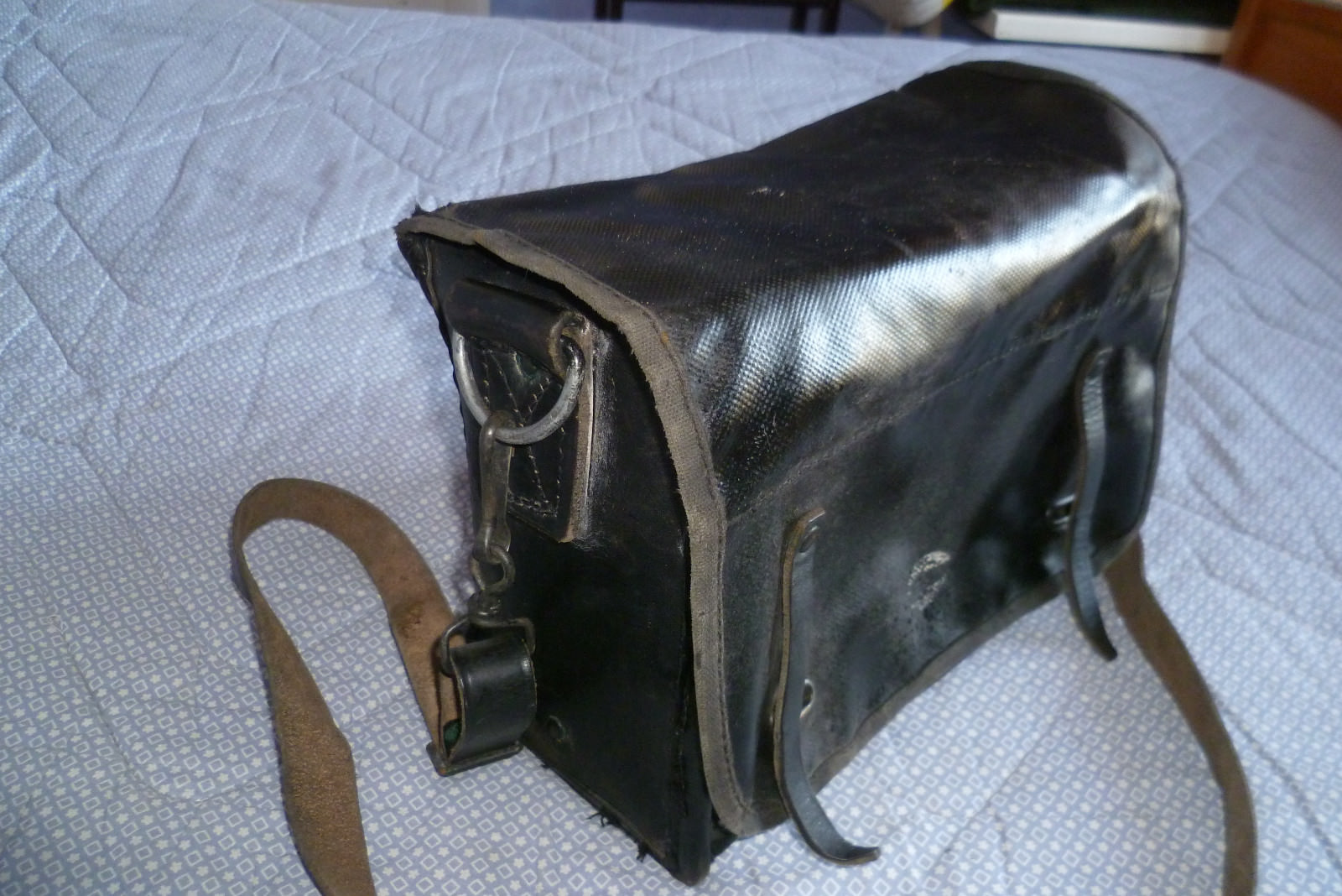 Sacoche cuir & toile Musette Etui Gendarmerie CRS Police Armée Moto ...