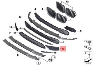 Genuine BMW X1 E84 Front Bumper Grid Trim Grille O/S OEM 51117303756 | eBay