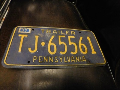 Blue Pennsylvania License Plate PA Tag # TJ-65561 Trailer | eBay
