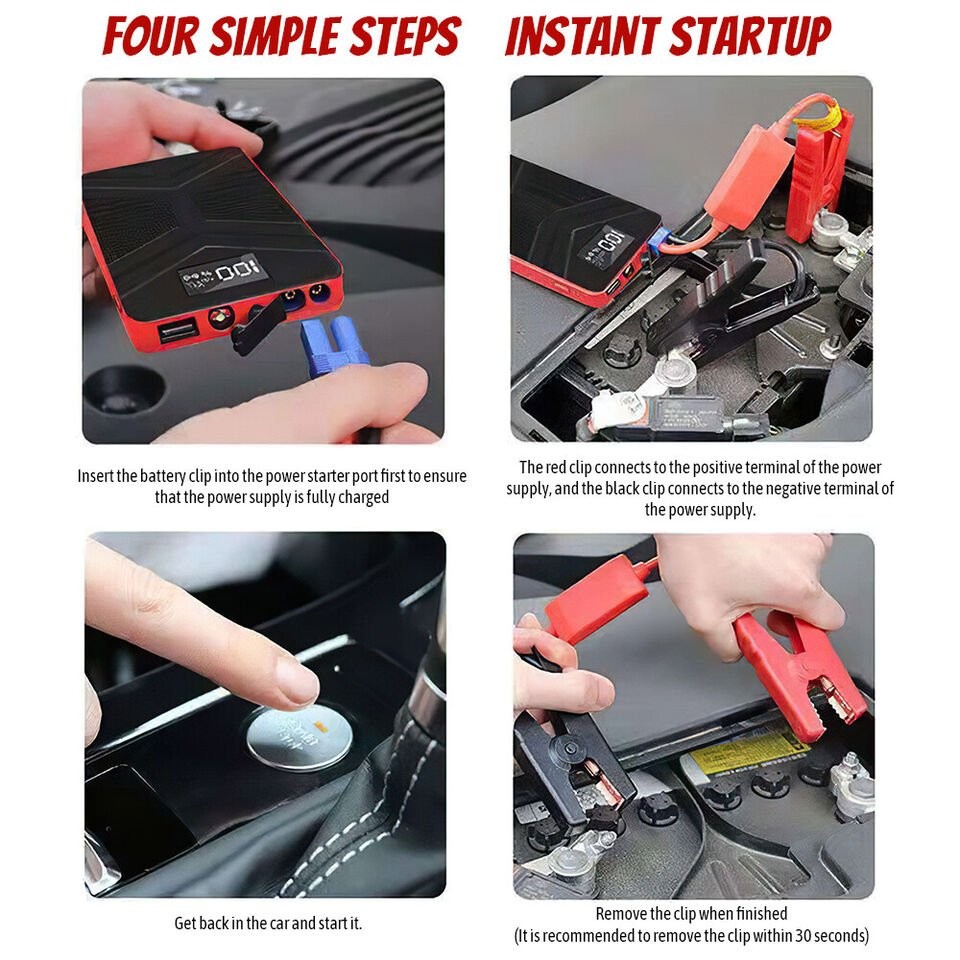 New Portable Car Starter W/digital power display Power Bank Emergency ...