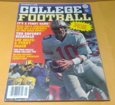 1980 PETERSEN'S COLLEGE FOOTBALL MAGAZINE ART SCHLICHTER OHIO STATE OSU ...