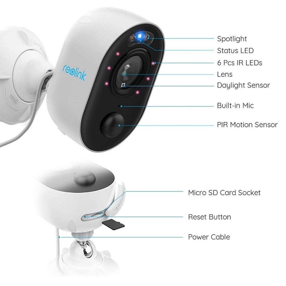 Reolink Lumus Spotlight WIFI LED Security Camera 1080p Outdoor PIR 2 ...