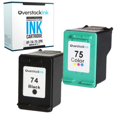 2PK Compatible OSI HP 74 75 Ink Cartridges for HP PhotoSmart C4200 ...