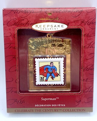 HALLMARK CHRISTMAS ORNAMENT POSTAGE STAMP SUPER HERO SUPER MAN | eBay