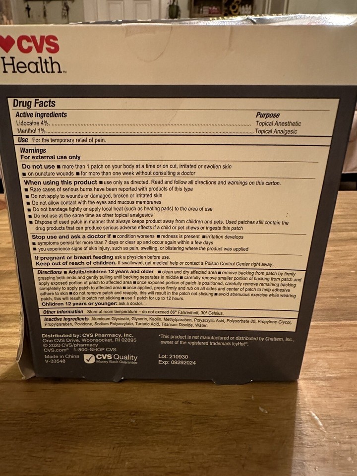 CVS Health Pain Relief Patches | eBay