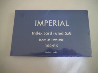 Imperial- Ruled Index Cards, 5 x 8 Inches, White, Pack of 100 | eBay