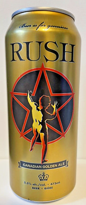 RUSH empty Beer Can Canadian Golden Ale, Collectible Canada Henderson ...