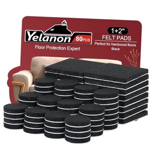 Felt Furniture Pads for Hardwood Floors -80 Pcs Premium Felt Pads 80pcs ...