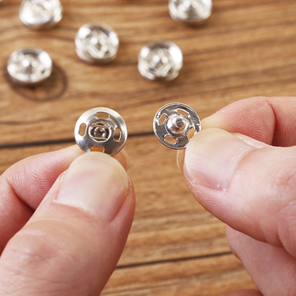 100 PCS Steel Sew-On Snap Buttons Clasps Fasteners Press For Sewing ...