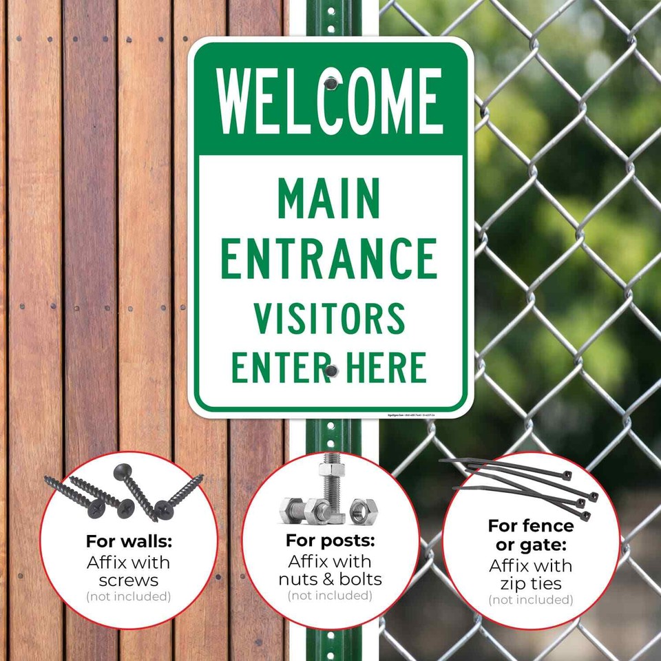 Main Entrance Visitors Welcome Sign, | eBay