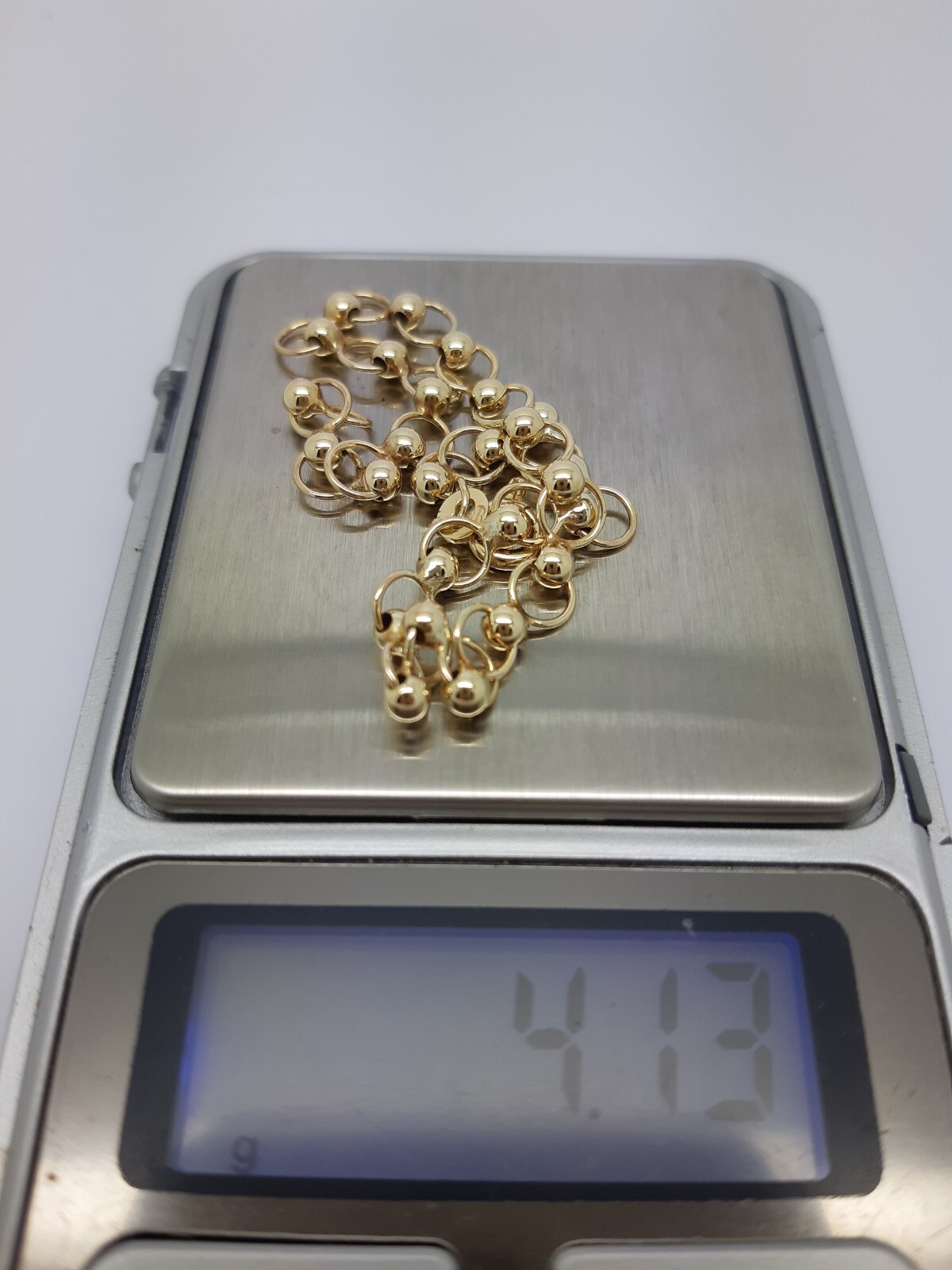 Bracelet 19cm Ball Link Chain 9ct Solid Yellow Gold Italian | eBay