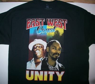 Rappers East West Coast Unity - Mens Unisex 2XL T-Shirt - New | eBay