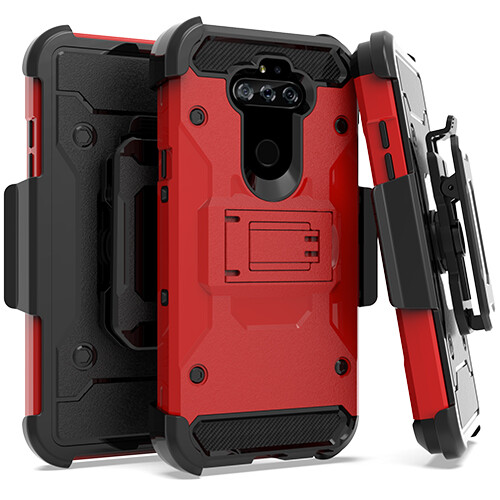 For LG Phoenix 5 / Risio 4 / K8X Tactical Clip + Hybrid Case Phone ...