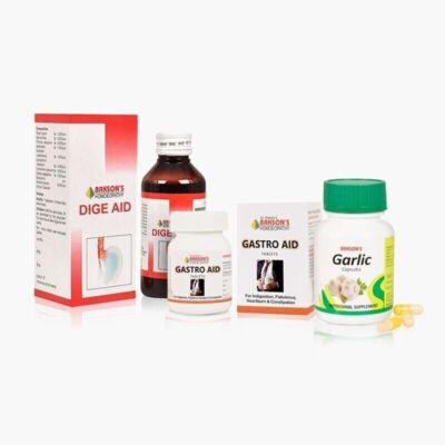 Bakson Homeopathic Digestive Combo Pack (Dige Aid + Gastro Aid + Garlic ...
