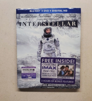 Interstellar (Blu-ray/DVD, 2015, 3-Disc, IMAX Film Cell + Slipcover ...
