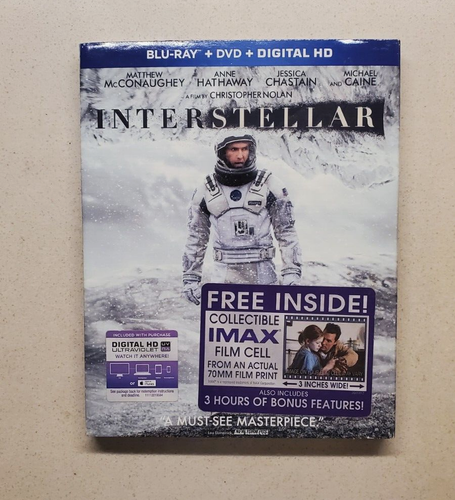 Interstellar (Blu-ray/DVD, 2015, 3-Disc, IMAX Film Cell + Slipcover) NEW 32429209252| eBay
