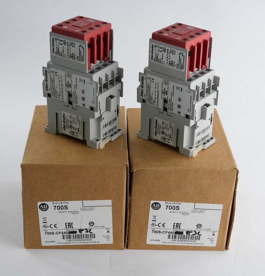 Allen Bradley 700-CF310E* /A + 100S-F /B Safety Control Relay Module ...