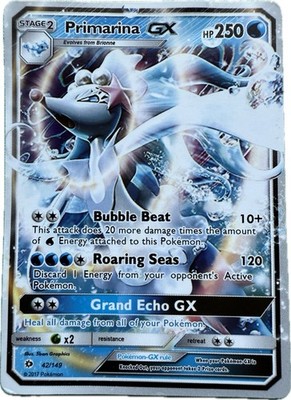 Pokémon TCG Primarina GX Holo Ultra Rare Card Sun & Moon 42/149 | eBay