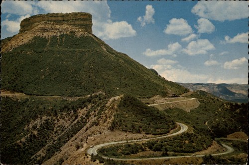 Colorado Mesa Verde National Park switchbacks aerial view ~ postcard ...