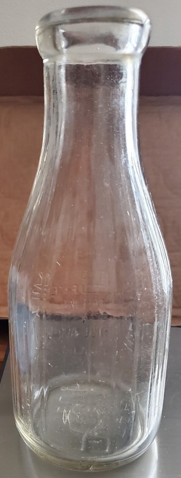 Two Akron Pure Milk Co. Akron Ohio Milk Bottles...1 Quart and 1 Pint | eBay