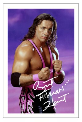 BRET THE HITMAN HART Signed Autograph PHOTO Fan Gift Print WWE ...