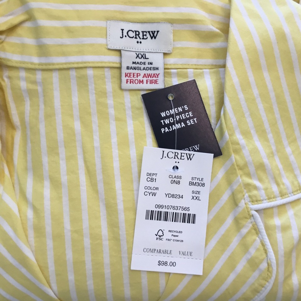 J.Crew Factory Women’s NWT Short Sleeve Cotton Short Pajama Set Size: M ...