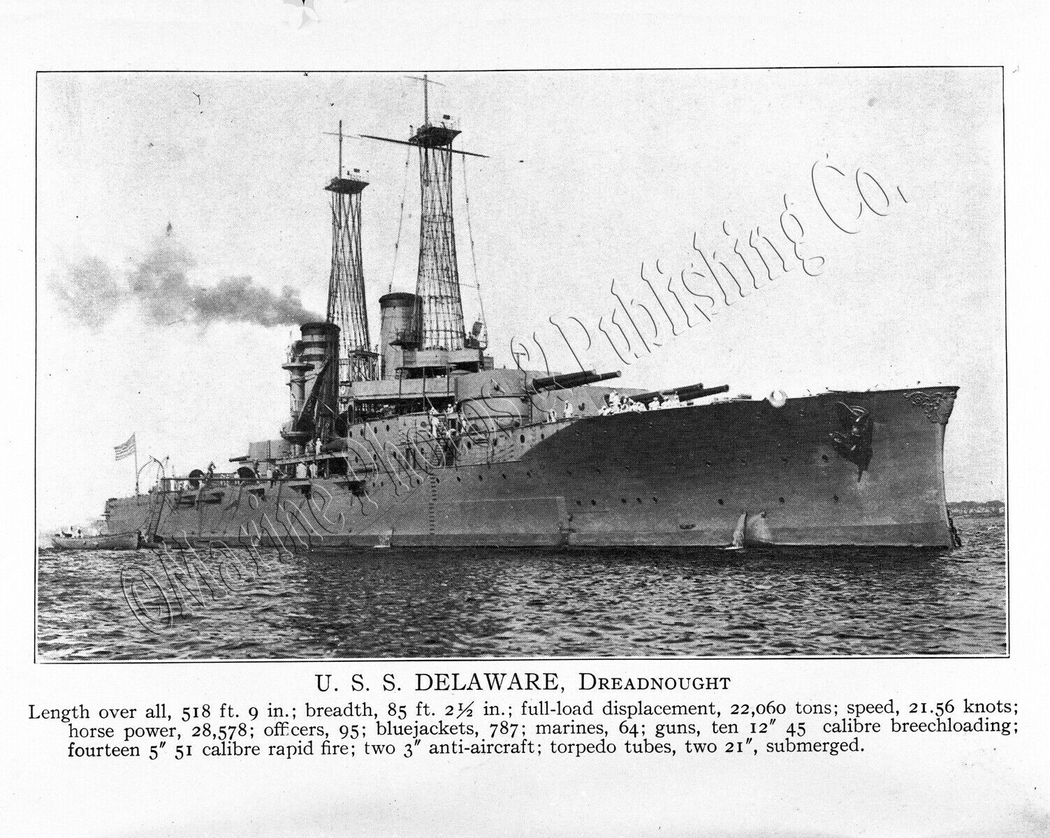 USS DELAWARE BB 28 Dreadnought Battleship Photo Print US Navy | eBay