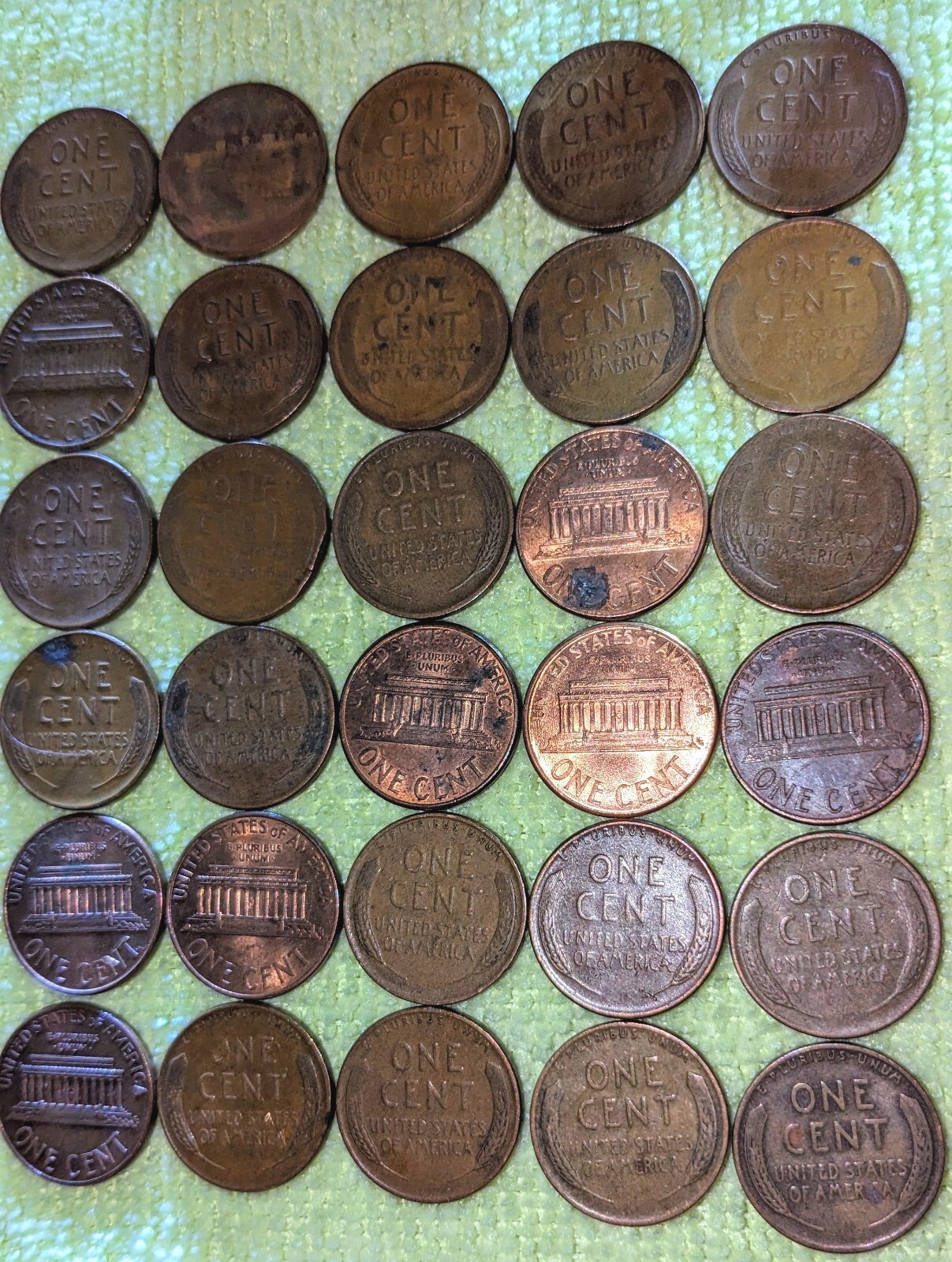 US ONE CENT WHEAT PENNY BULK LOT x 30 MIXED DATES SOME EARLY 1900s MANY ...