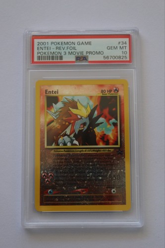 2001 Pokemon Game Black Star Movie Promo Reverse Holo #34 Entei PSA 10 ...